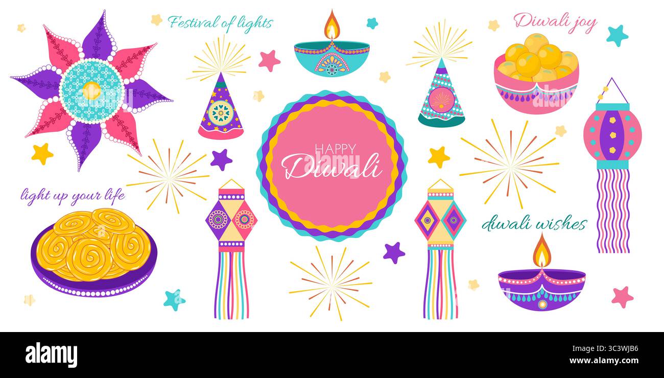 Diwali rangoli family Stock Vector Images - Alamy