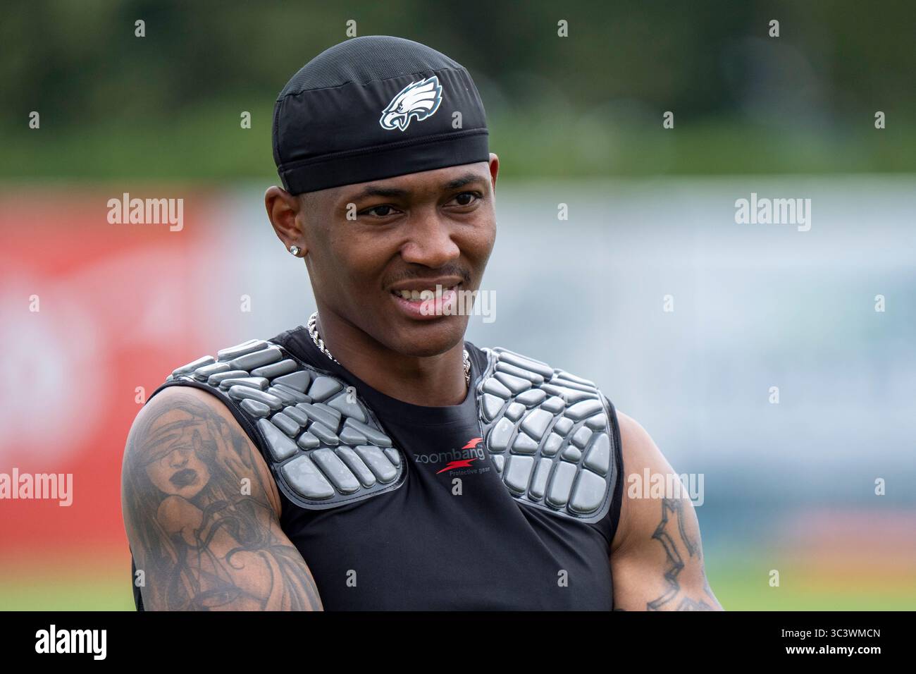 Philadelphia Eagles' DeVonta Smith reacts during practice at NFL ...