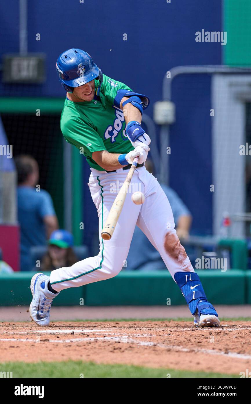 Hartford Yard Goats outfielder Charlie Condon (8) bats against the ...