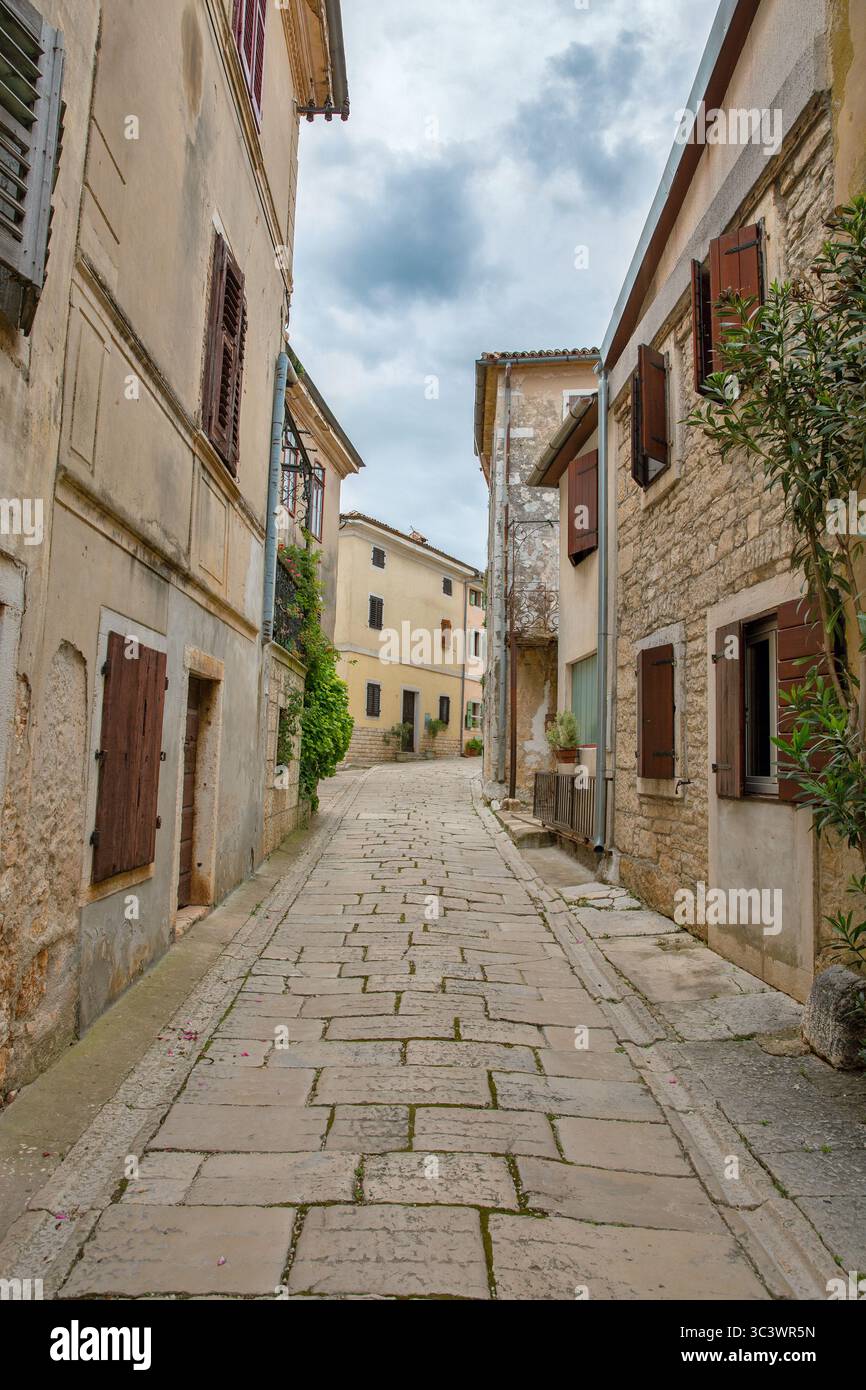 Traditional Mediterranean stone architecture with weathered buildings ...