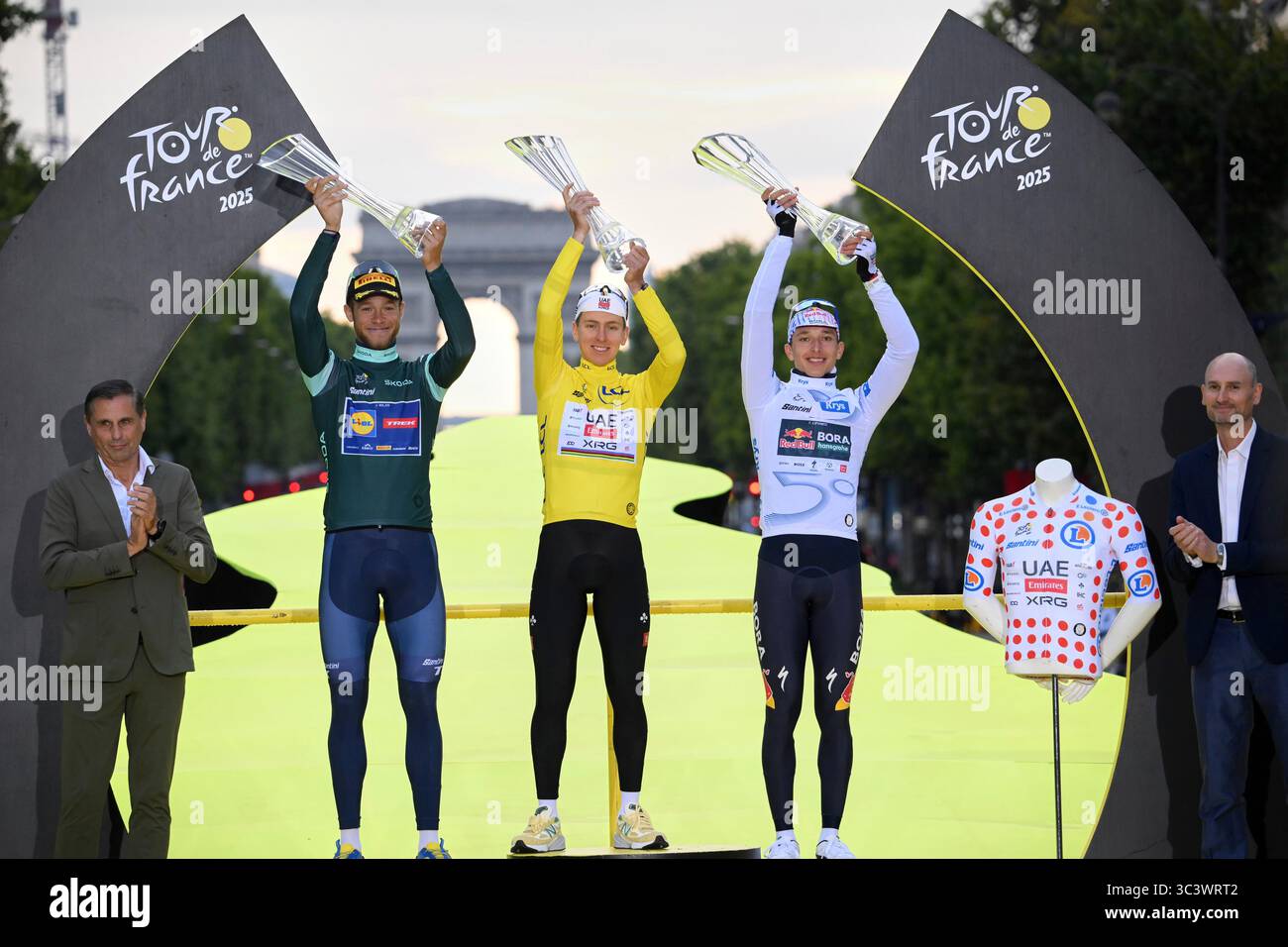 Italy's Jonathan Milan, the best sprinter, Slovenia's Tadej Pogacar ...