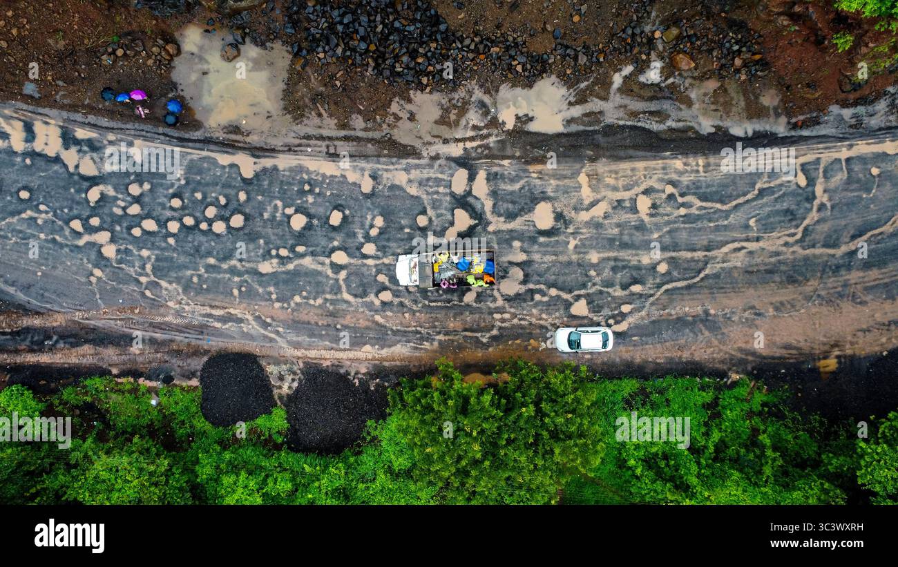 RATNAGIRI, INDIA - JULY 27: The Mumbai-Goa Highway, also known as NH66 ...