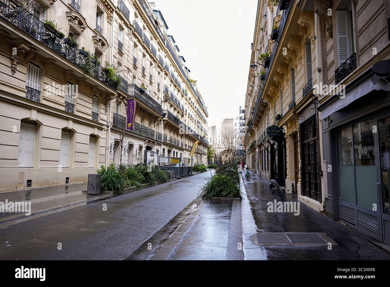 Empty Paris street with classic buildings France 22 February 2025 Stock ...