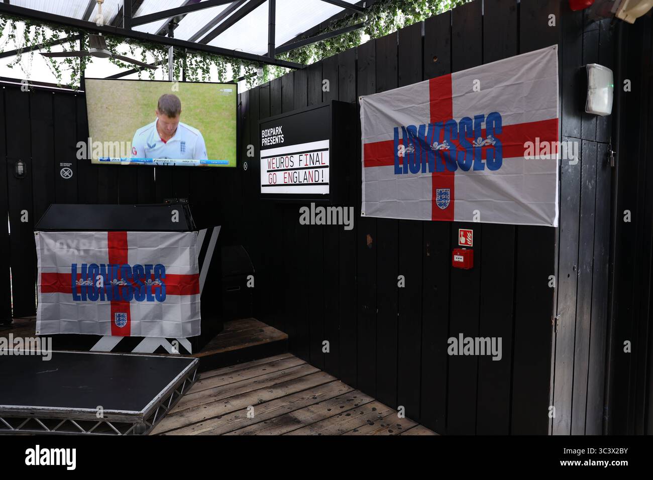 Boxpark Shoreditch before the live broadcast of the UEFA Women’s Euro ...