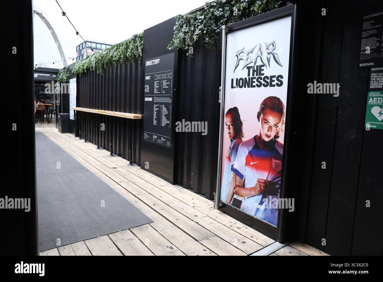 London, UK. 27th July, 2025. Boxpark Shoreditch before the live ...