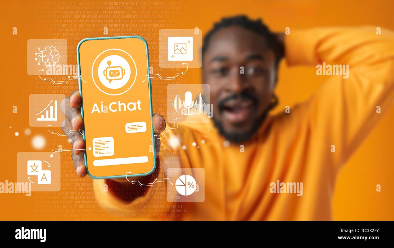 Person shows smartphone ai hi-res stock photography and images - Alamy