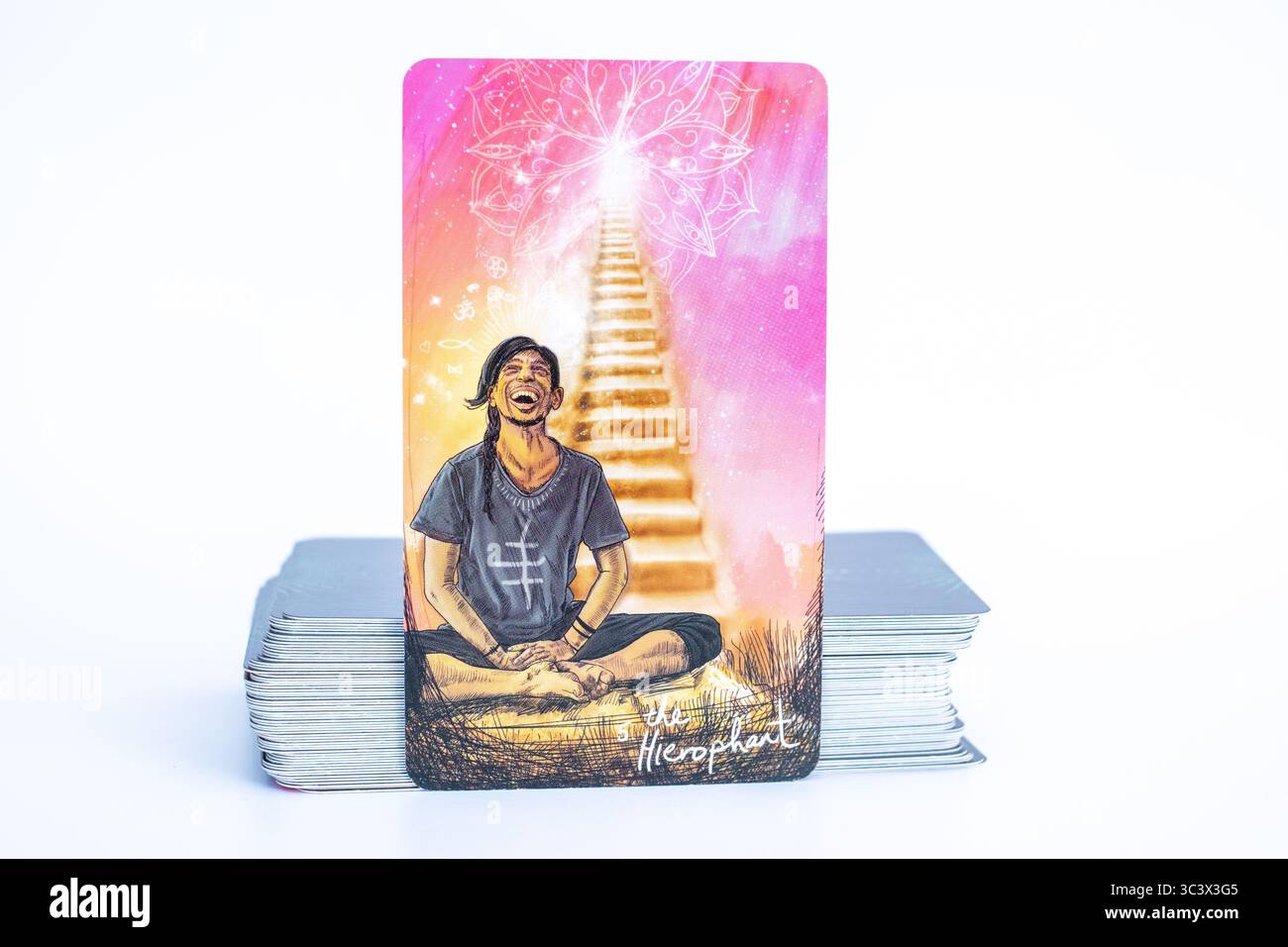 Tarot card “The Hierophant” symbolizing spiritual wisdom, sacred ...