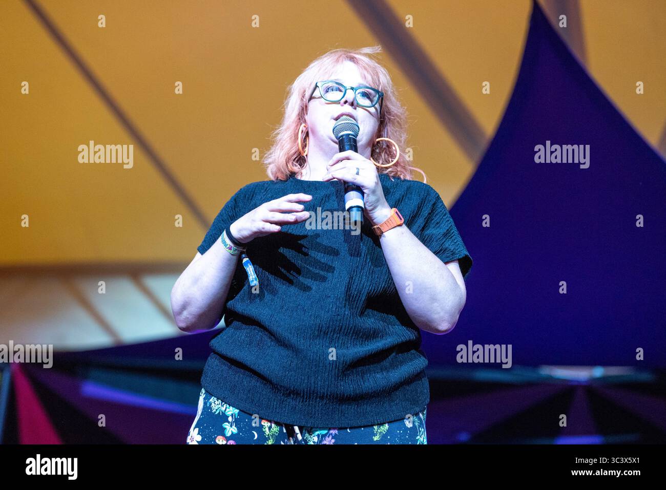 26 JULY 2025 Angela Barnes performs at the TK Maxxx sponsired Comedy ...