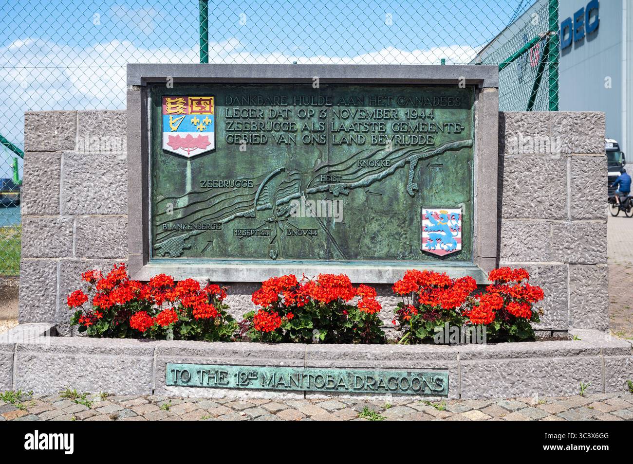 Memorial stone of the second world war to the canades soldiers in ...