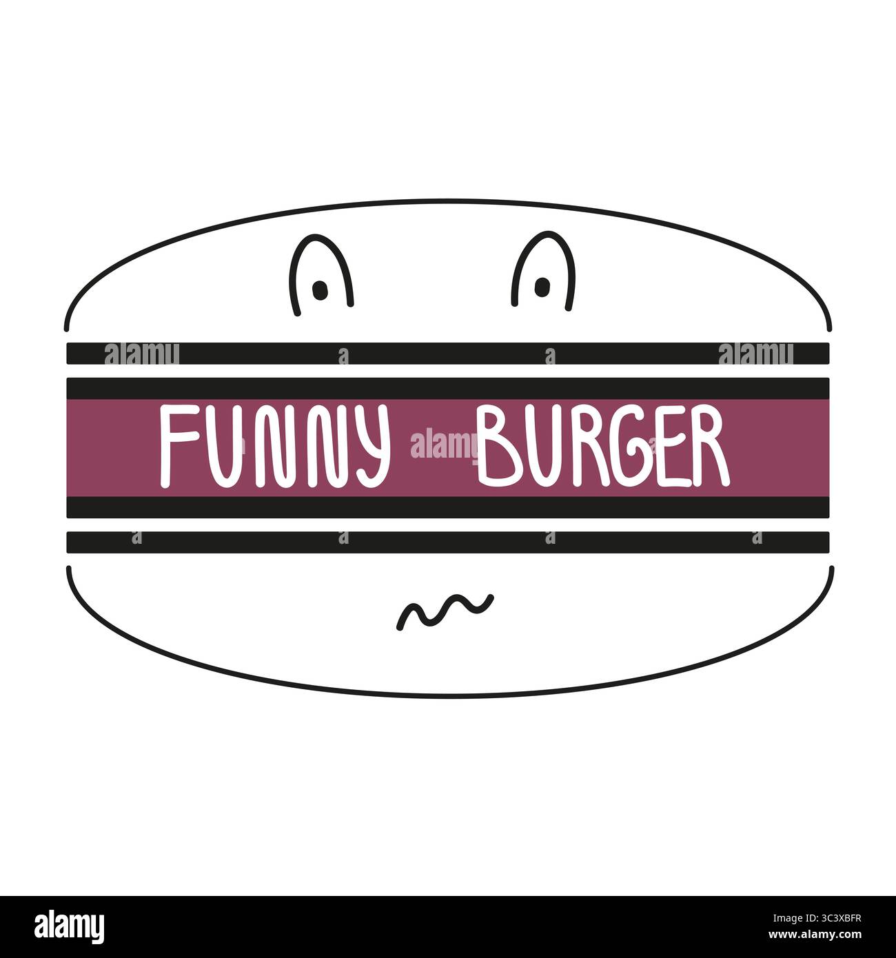 Cute funny burger in Stock Vector Images - Alamy