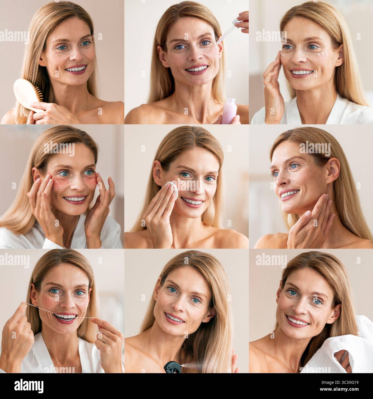 Collage beauty routines featuring hi-res stock photography and images ...