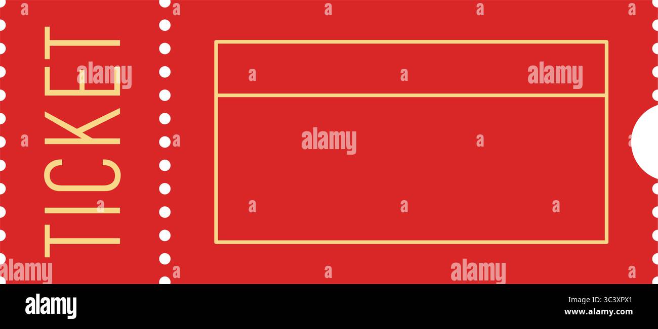 Red perforated ticket stub with copy space vector illustration Stock ...