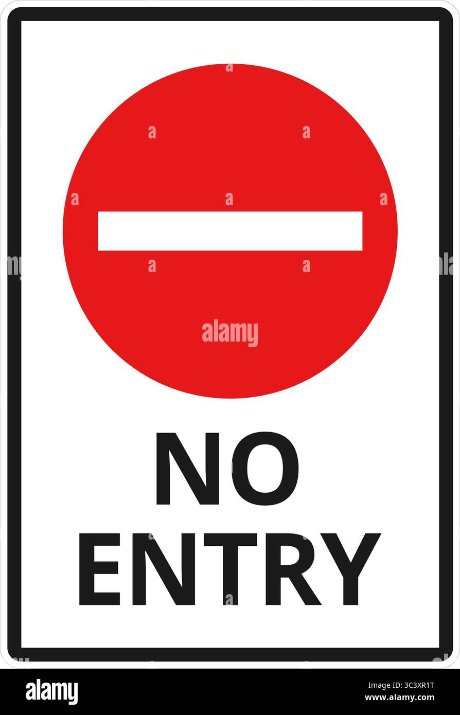 Vertical red and white no entry symbol sign vector Stock Vector Image ...