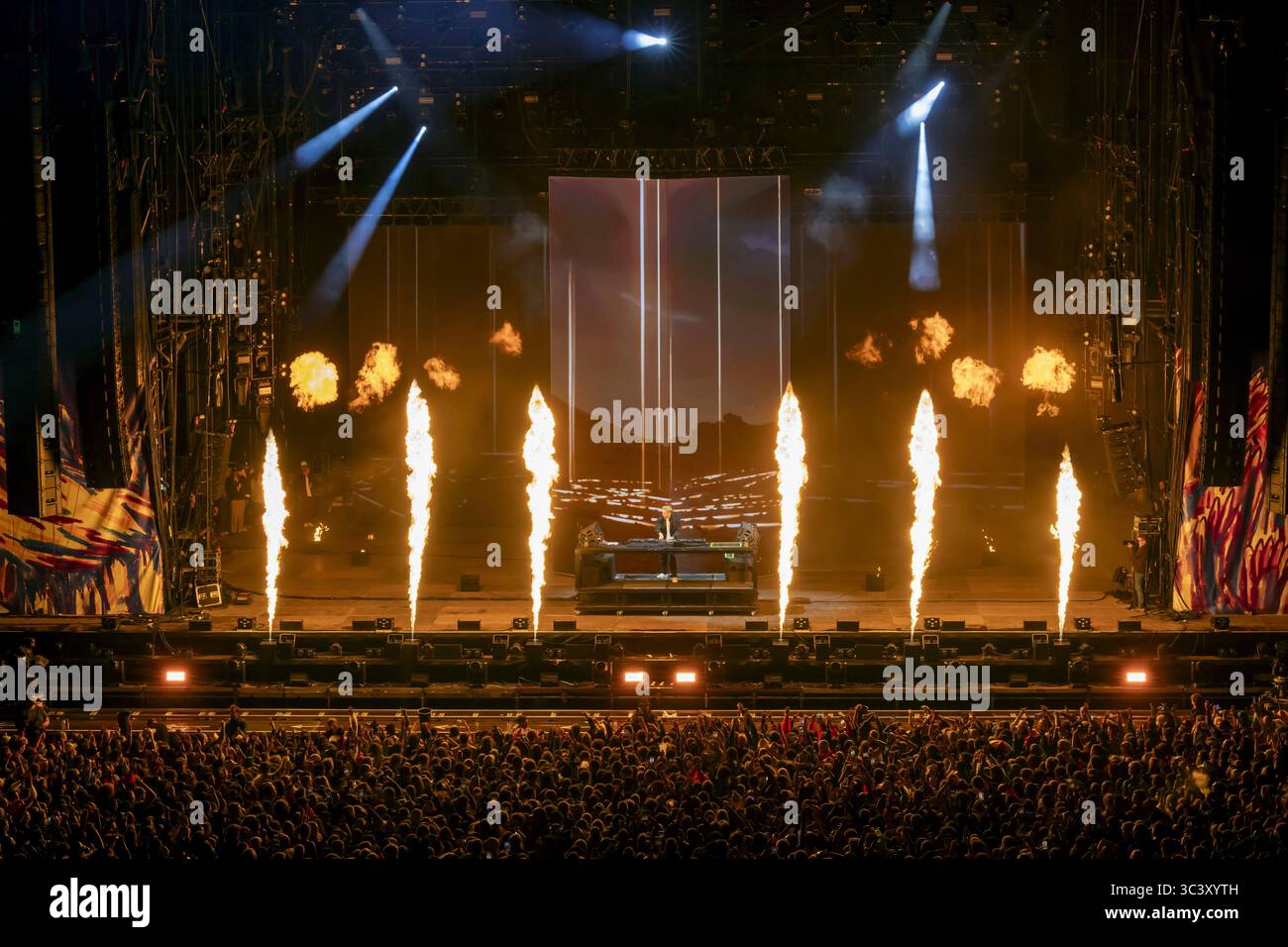 French DJ David Guetta performs on the main stage, during the 48th ...