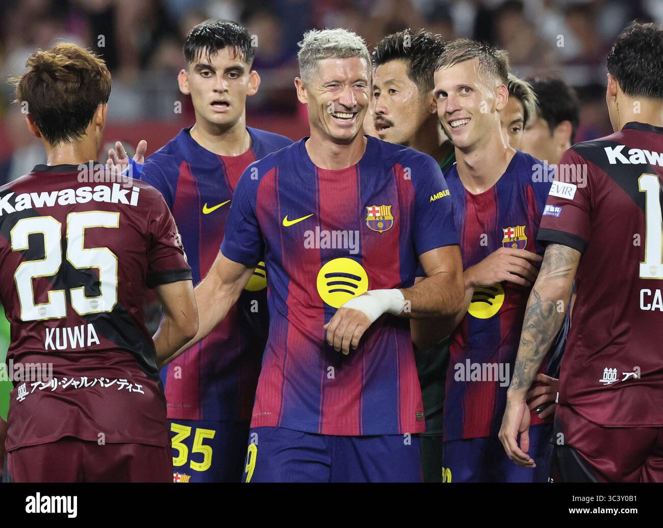 Kobe, Japan. 27th July, 2025. FC Barcelona forward Robert Lewandowski ...