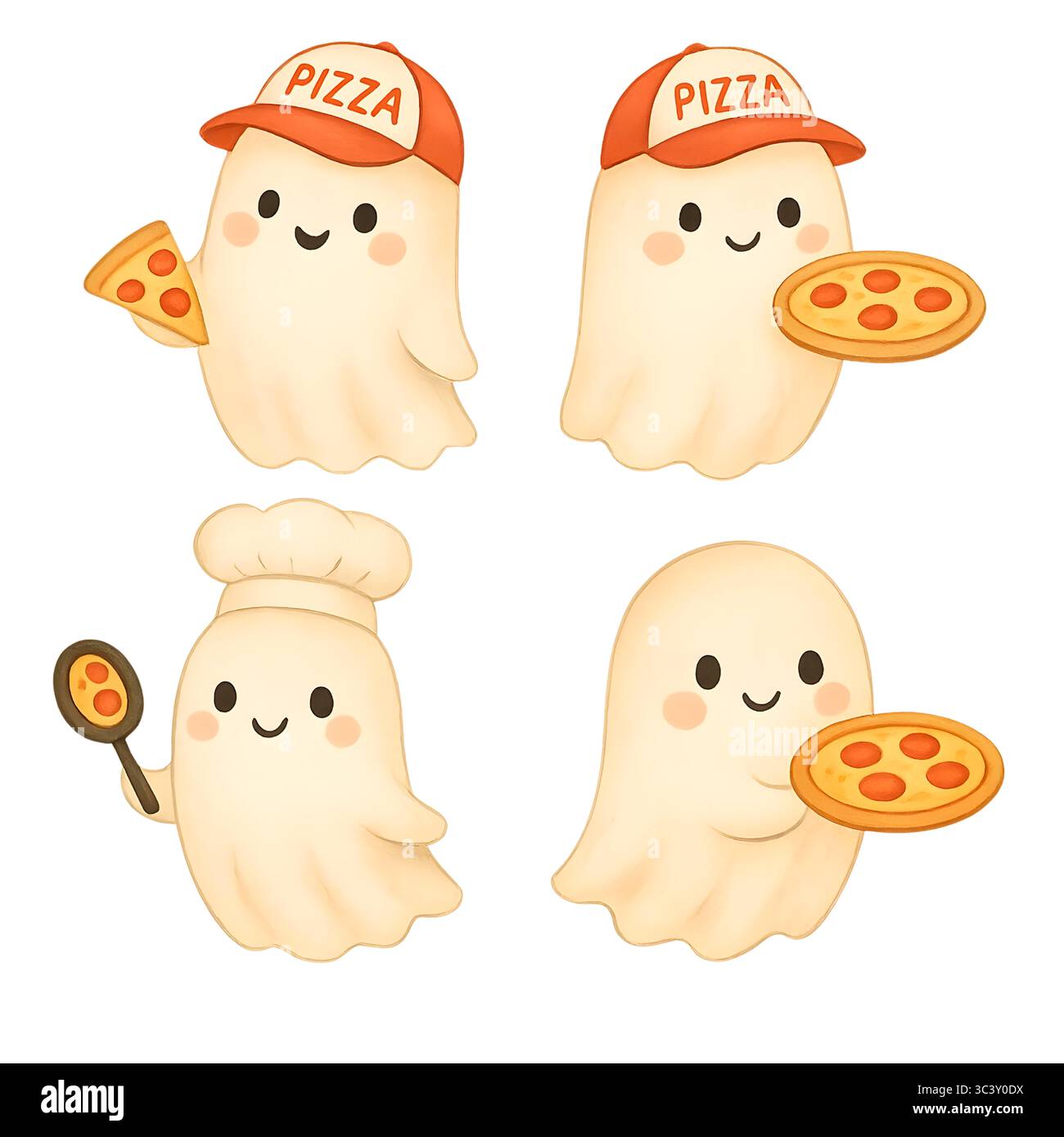 Hand Painted Halloween Clipart – Cute Ghosts, Props & Spooky Objects in ...