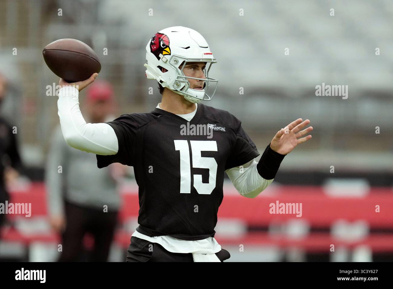 Arizona Cardinals quarterback Clayton Tune throws during practice at ...