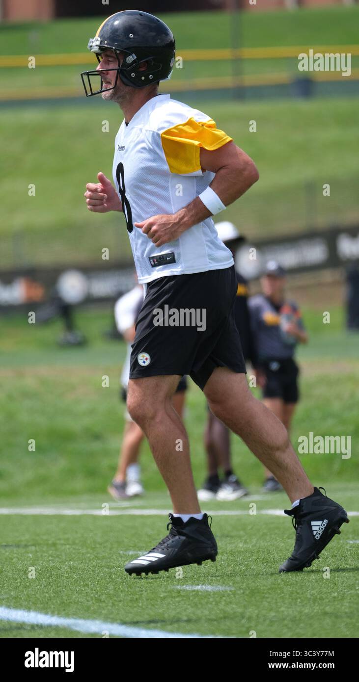 Saint Vincent College. 27th July, 2025. Aaron Rodgers #8 during the ...