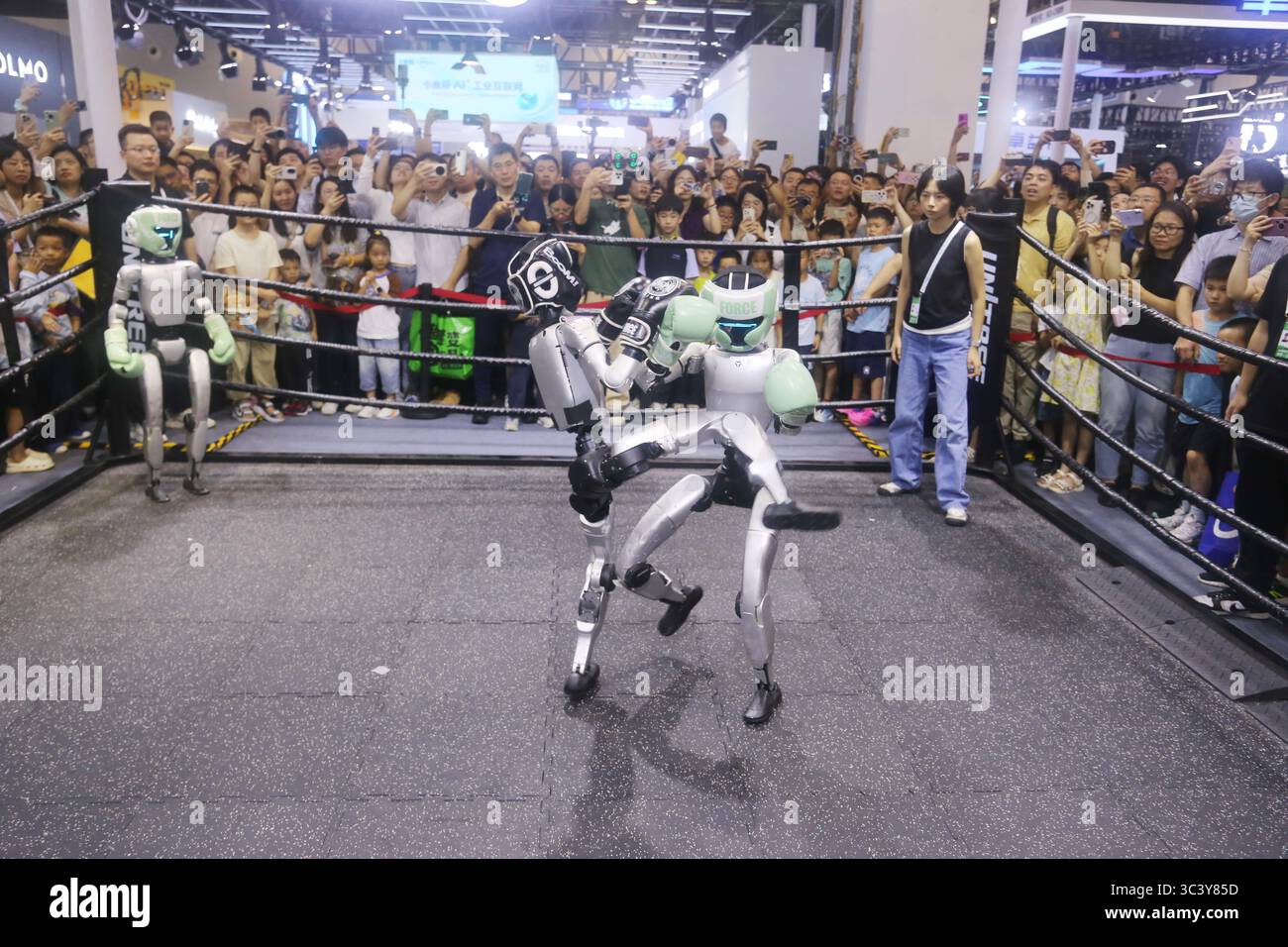 SHANGHAI, CHINA - JULY 27, 2025 - The humanoid robot Unitree G1 ...