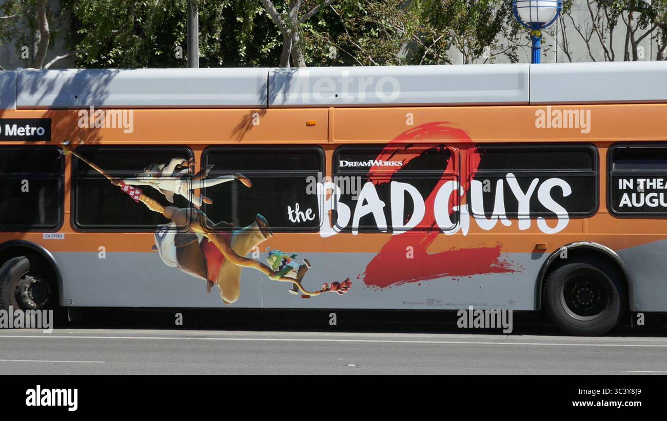 Los Angeles, California, USA 27th July 2025 Dreamworks Bad Guys 2 Bus ...