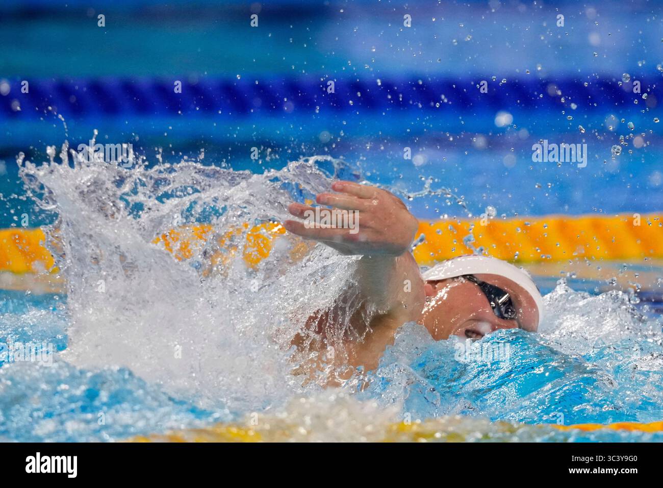 Luke Hobson of the United States competes in the men's 200-meter ...
