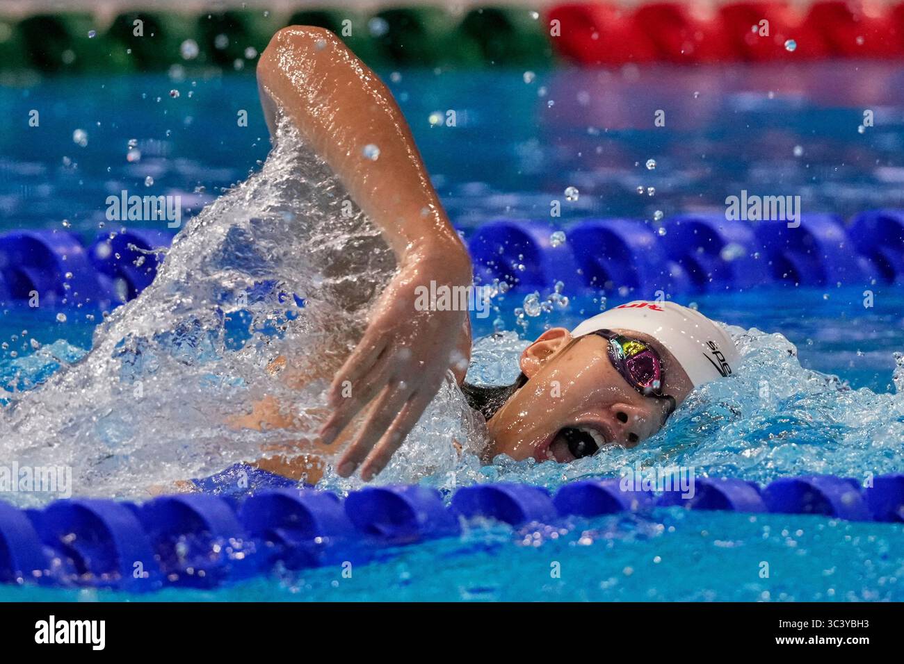 Yang Peiqi of China competes in the women's 1500-meter freestyle heats ...