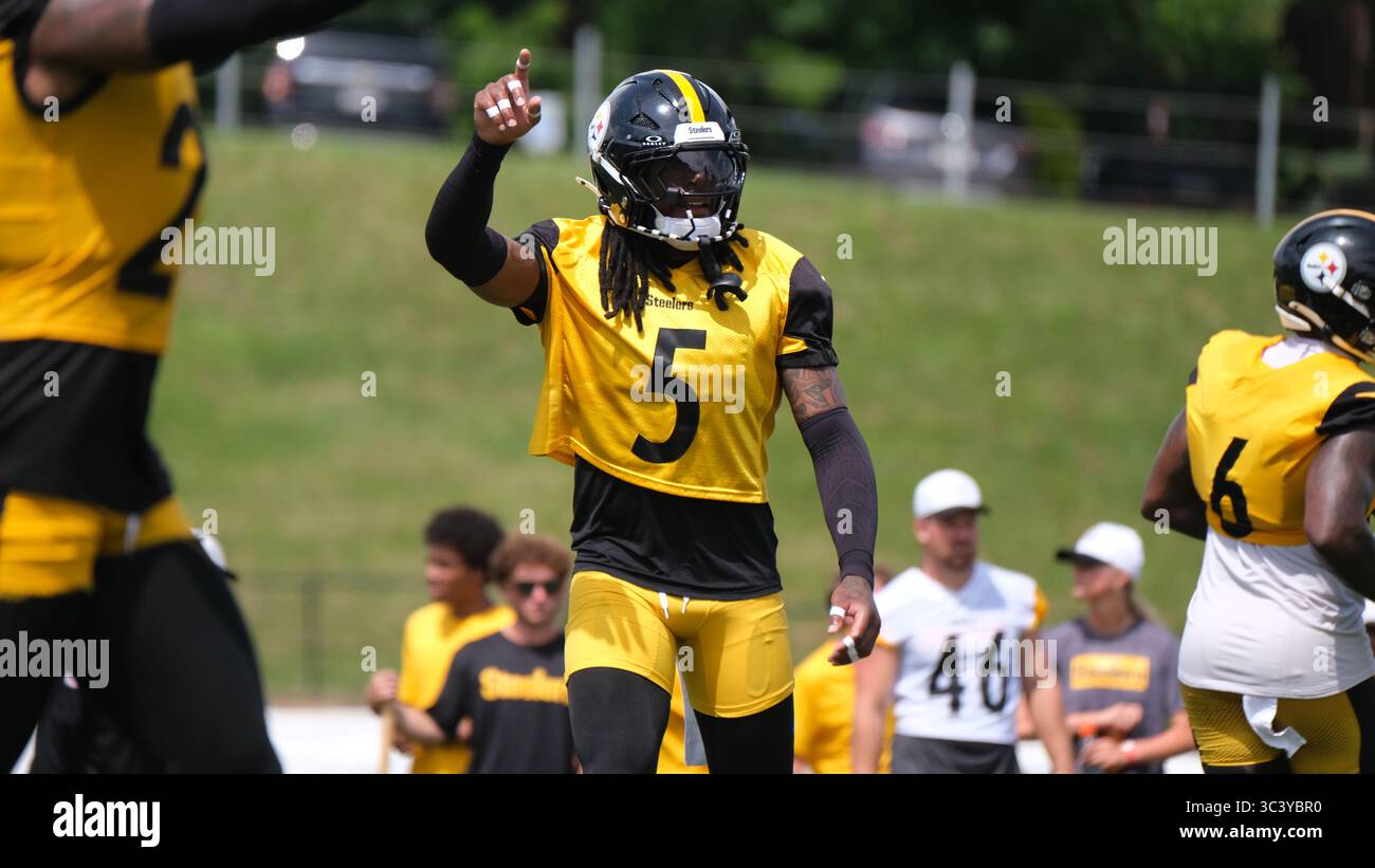 July 27, 2025: Jalen Ramsey #5 during the 2025 Steelers Training Camp ...