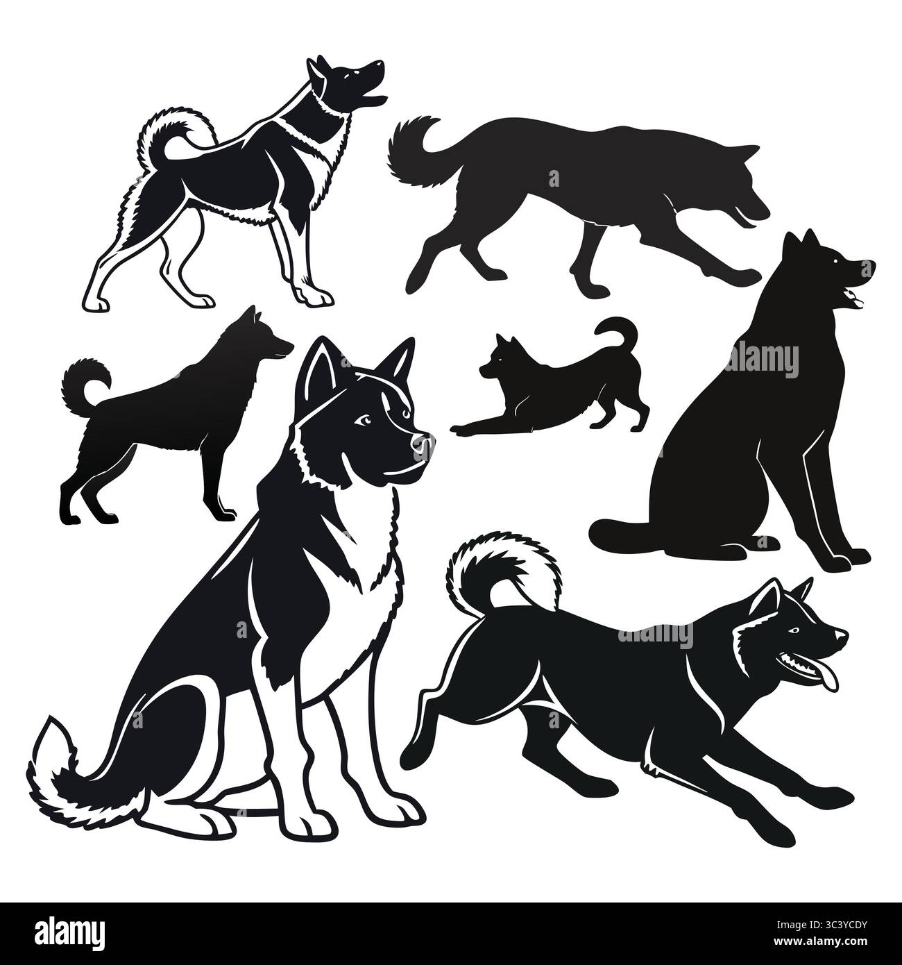 Dynamic dog silhouettes hi-res stock photography and images - Alamy