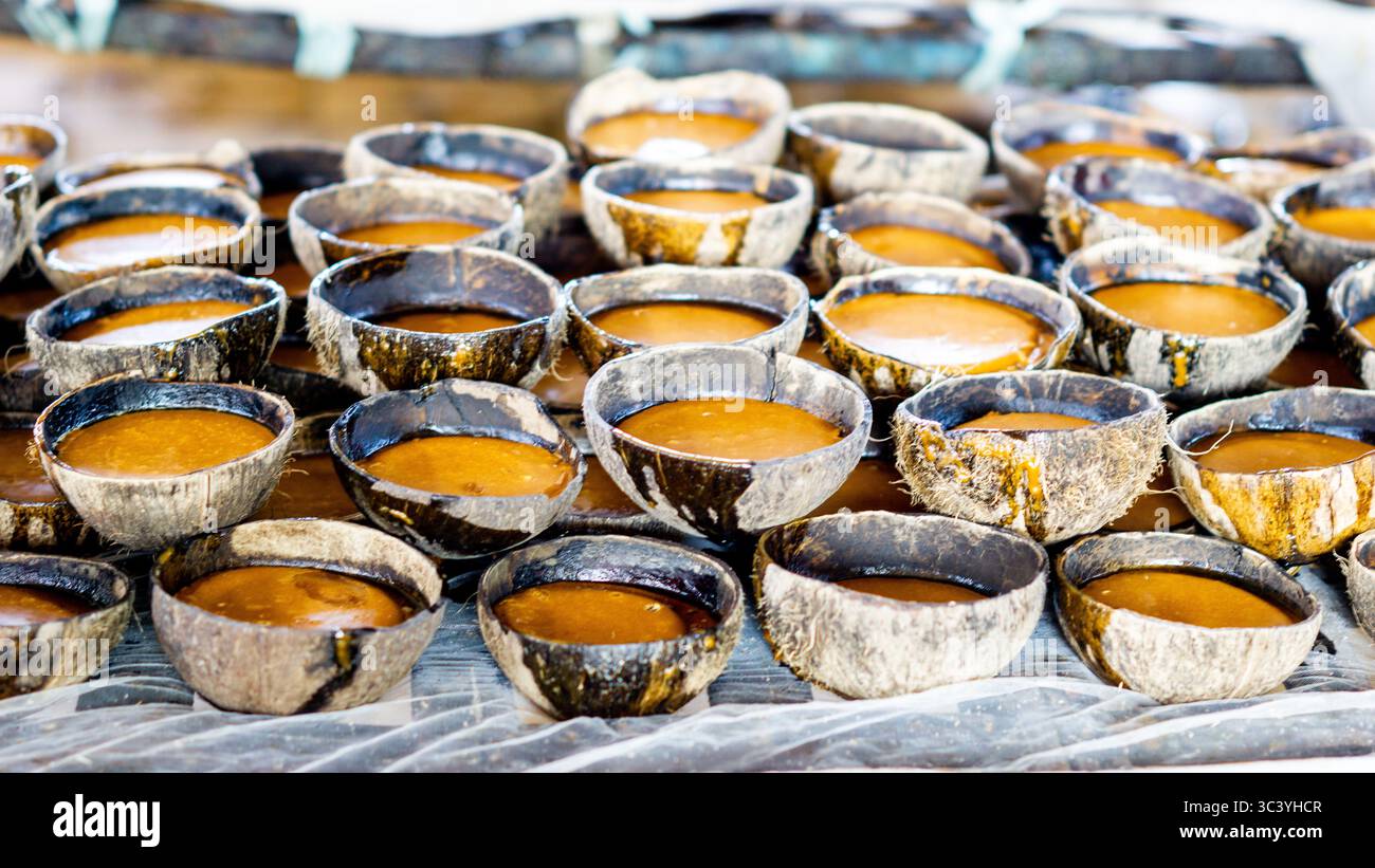 The process of making brown sugar. Brown sugar is made from sugar cane ...