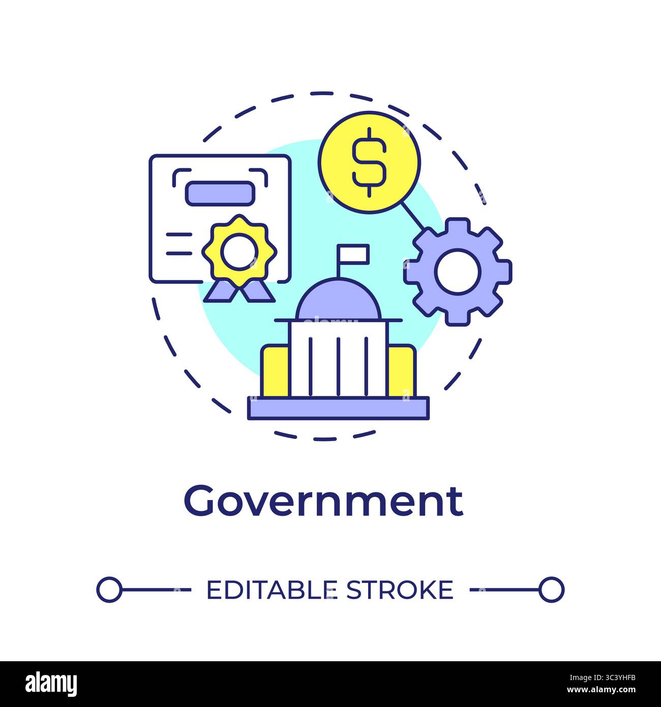 Government multi color concept icon Stock Vector Image & Art - Alamy