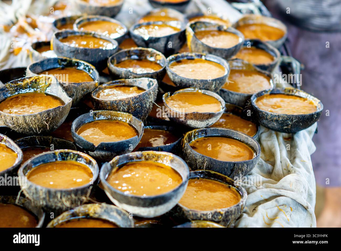 The process of making brown sugar. Brown sugar is made from sugar cane ...