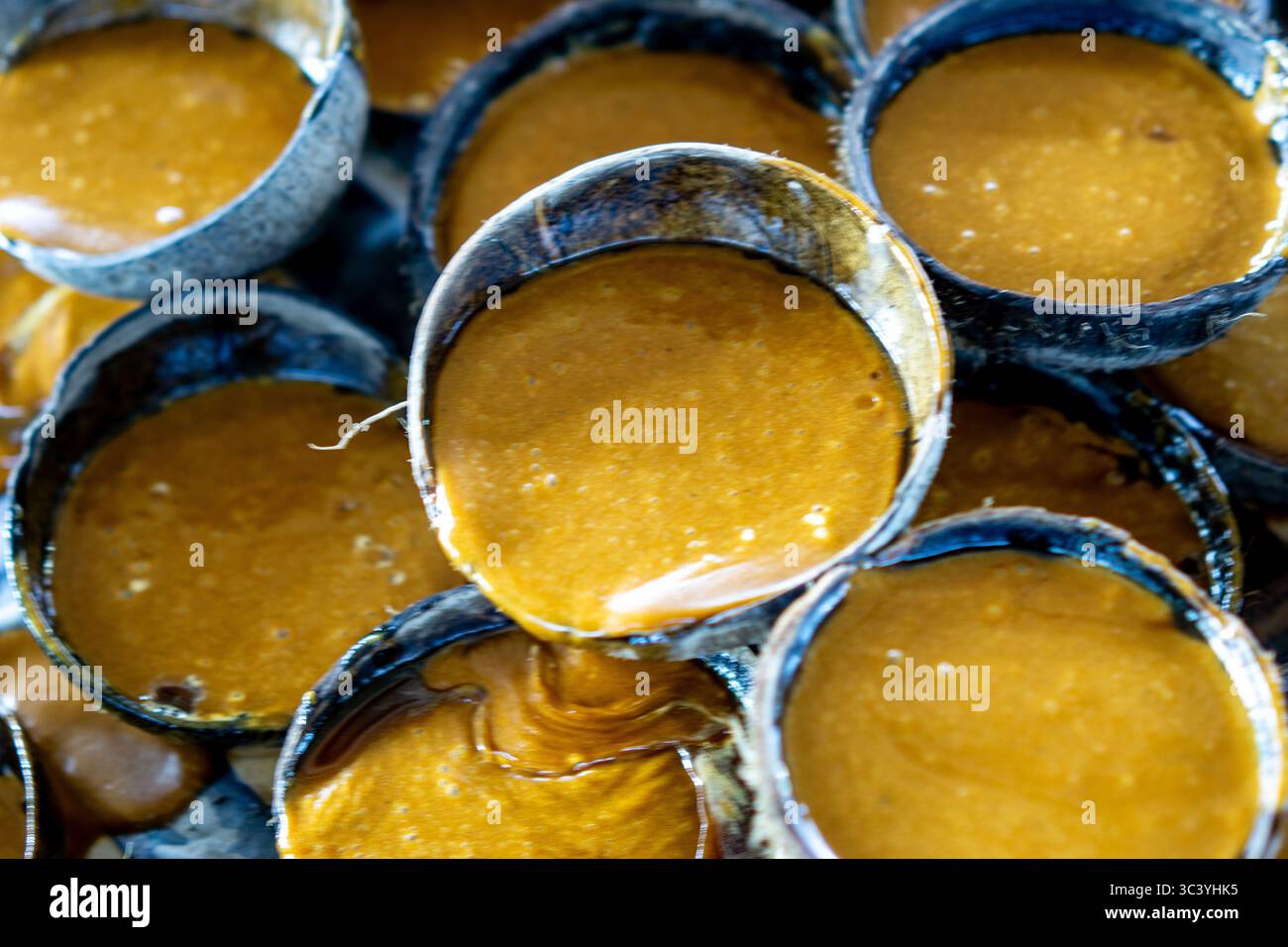 The process of making brown sugar. Brown sugar is made from sugar cane ...