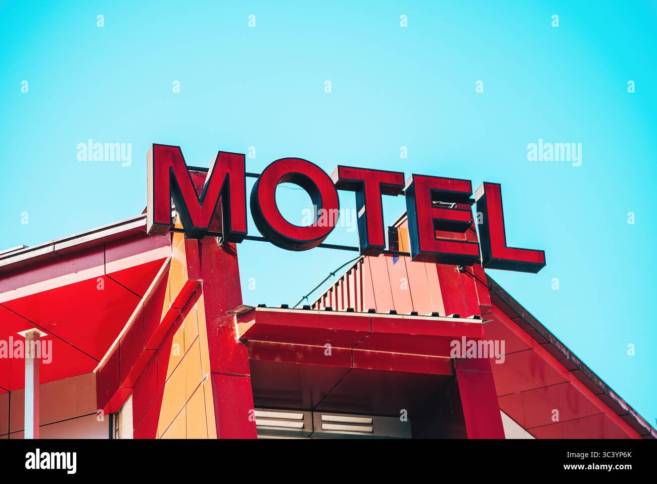 Motel sign on top of the building, selective focus Stock Photo - Alamy