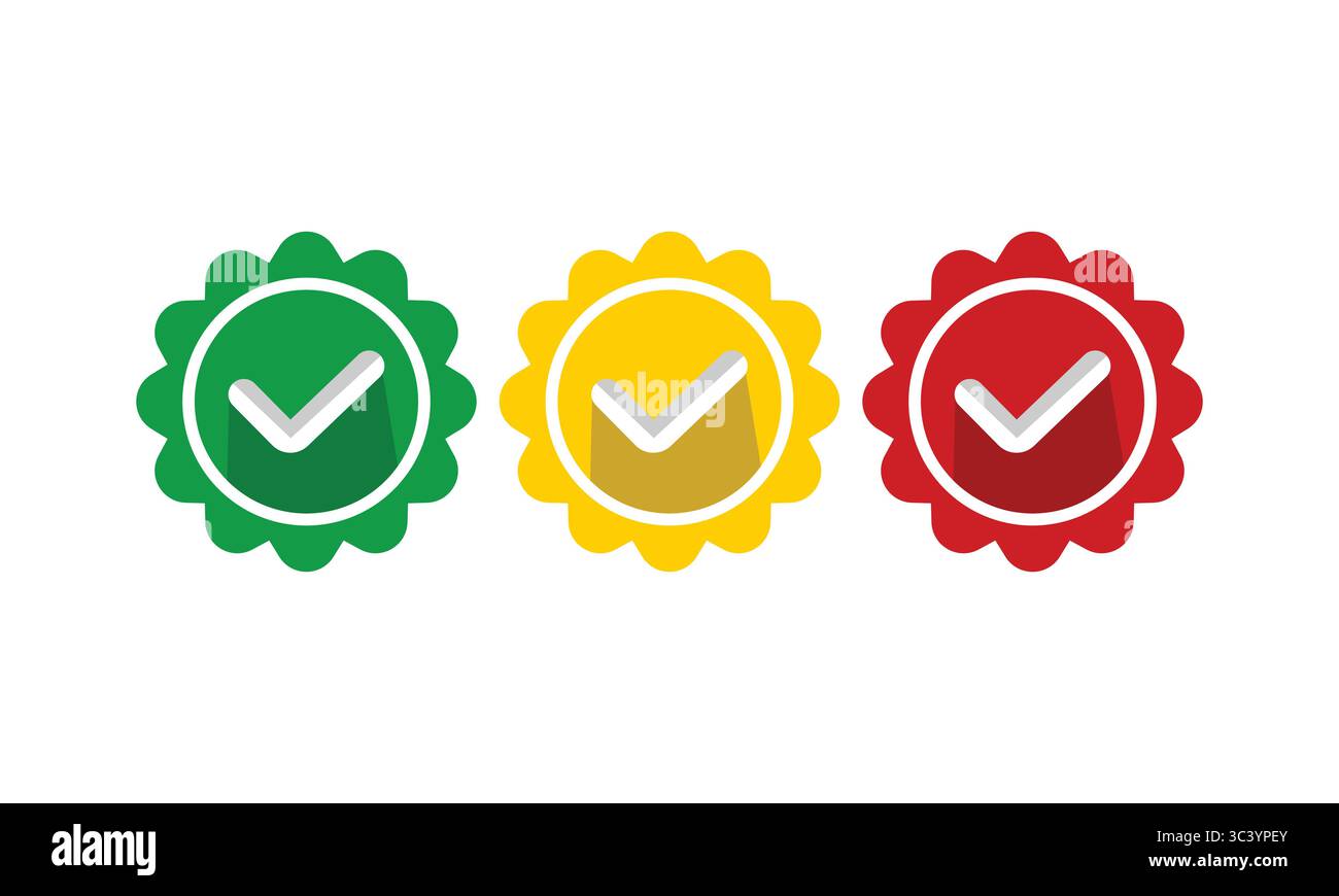 Set stamp icons approval Cut Out Stock Images & Pictures - Alamy