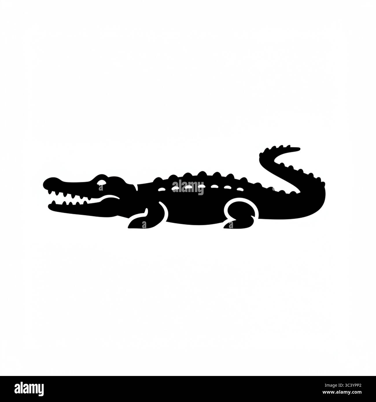 Black Crocodile Graphic Icon – Vector Illustration Isolated on White ...
