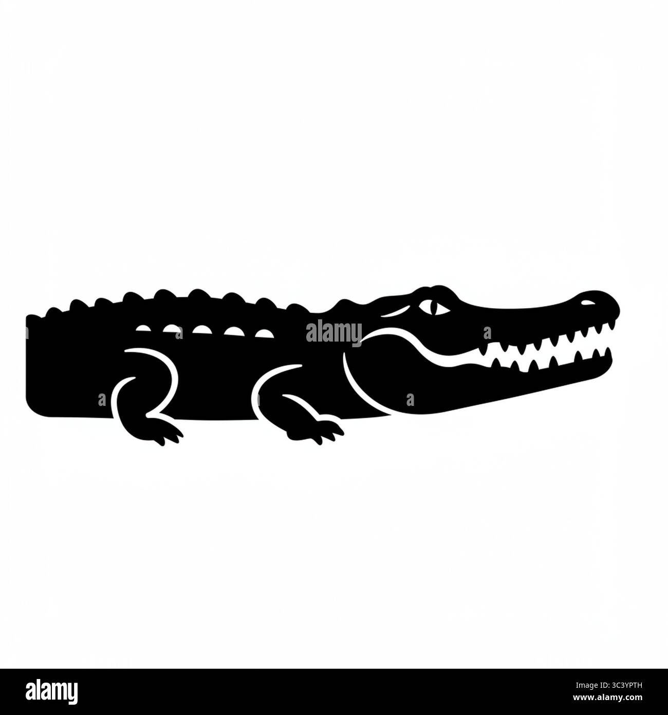Black Crocodile Graphic Icon – Vector Illustration Isolated on White ...