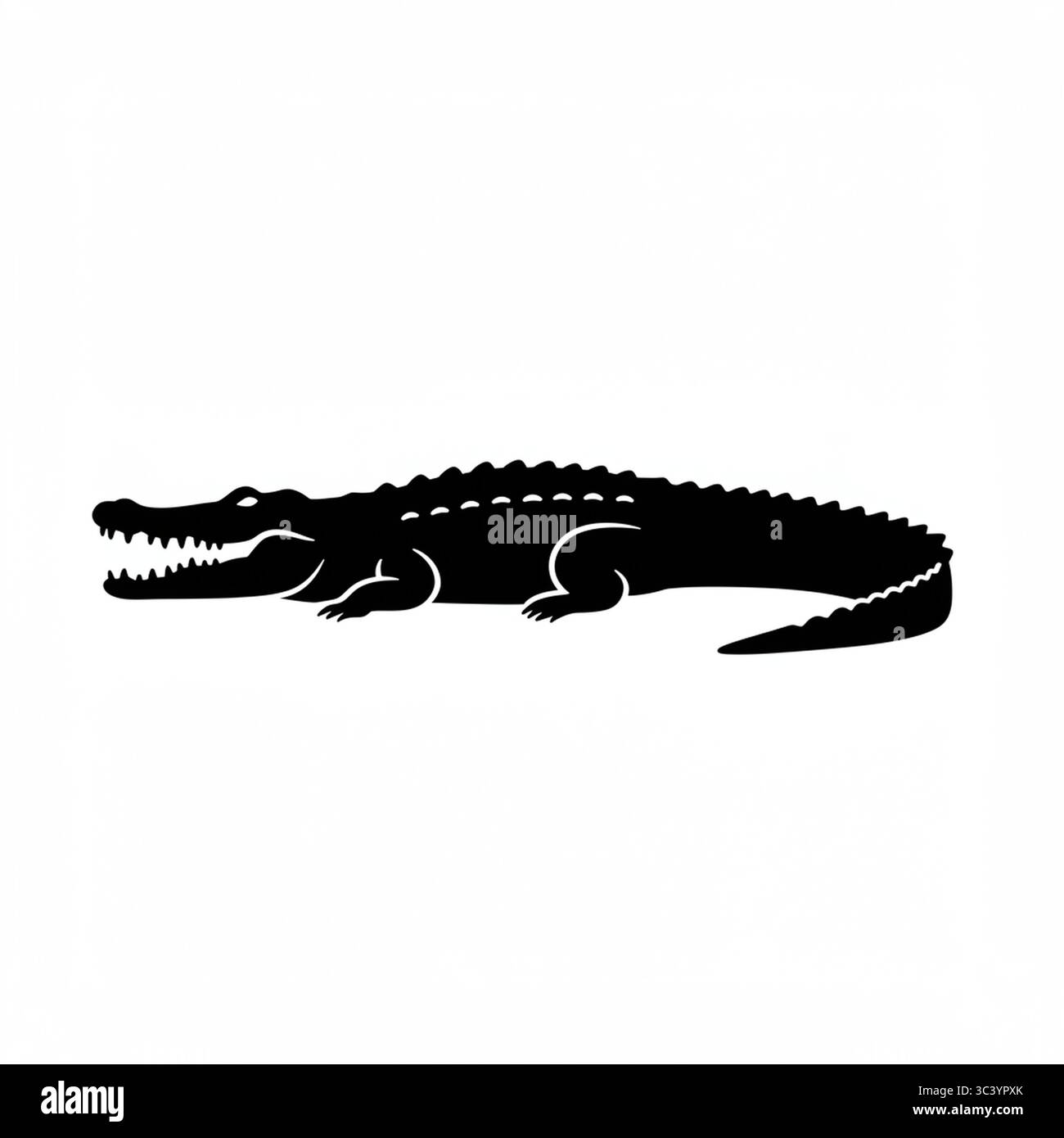 Black Crocodile Graphic Icon – Vector Illustration Isolated on White ...