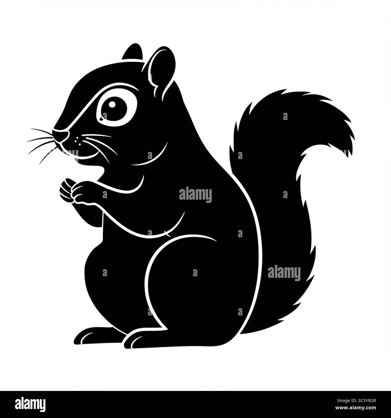 Black Squirrel Graphic Icon – Vector Illustration Isolated on White ...