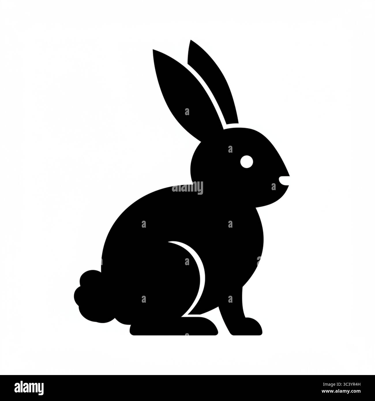 Black Rabbit Graphic Icon – Vector Illustration Isolated on White ...