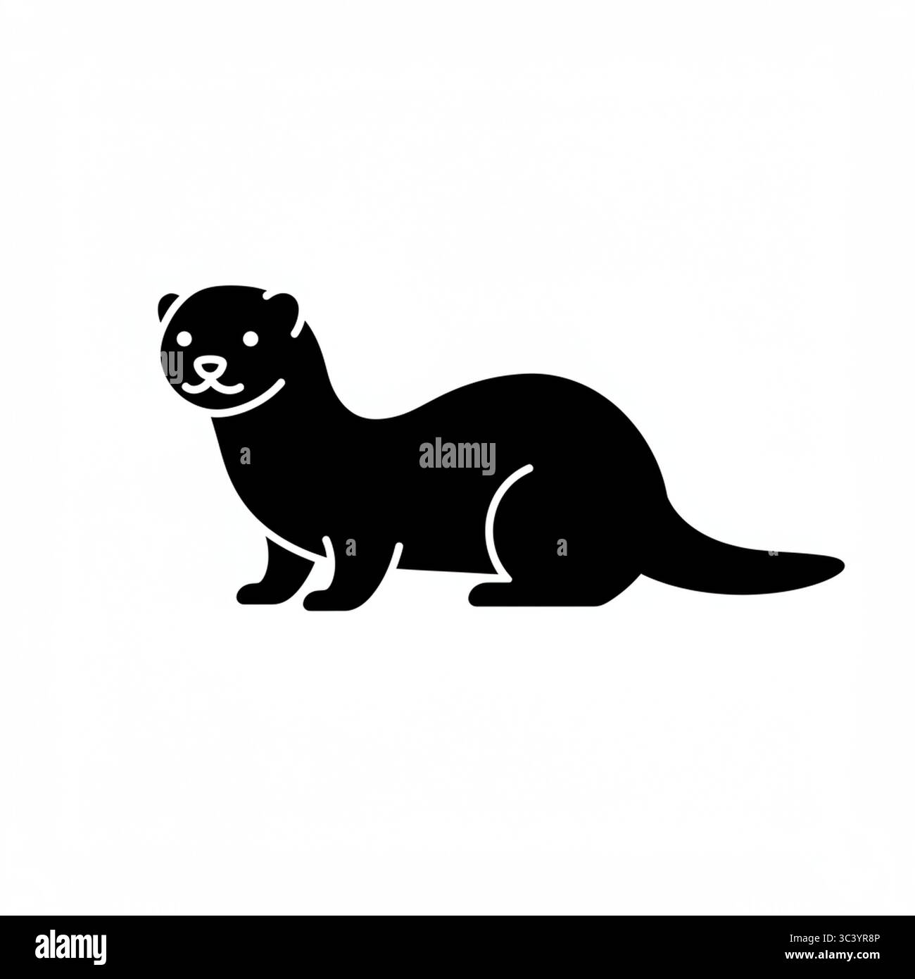 Black Otter Graphic Icon – Vector Illustration Isolated on White ...