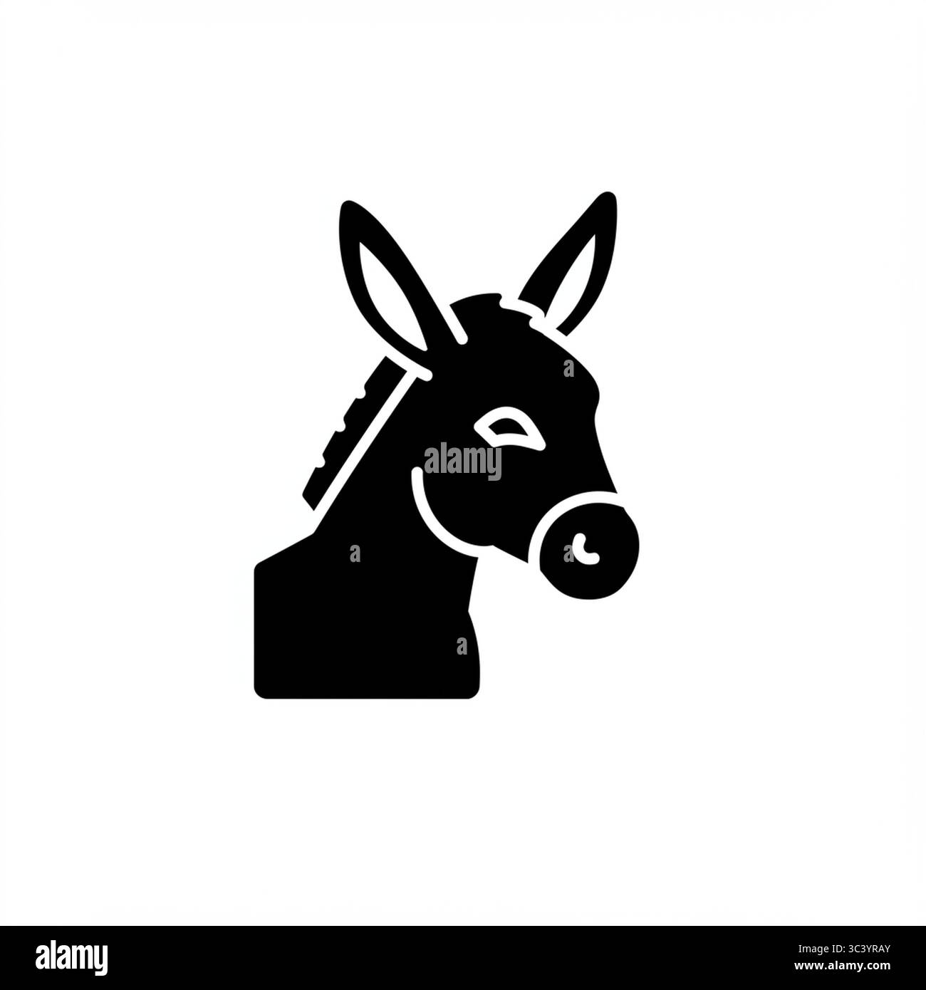 Black Donkey Graphic Icon – Vector Illustration Isolated on White ...