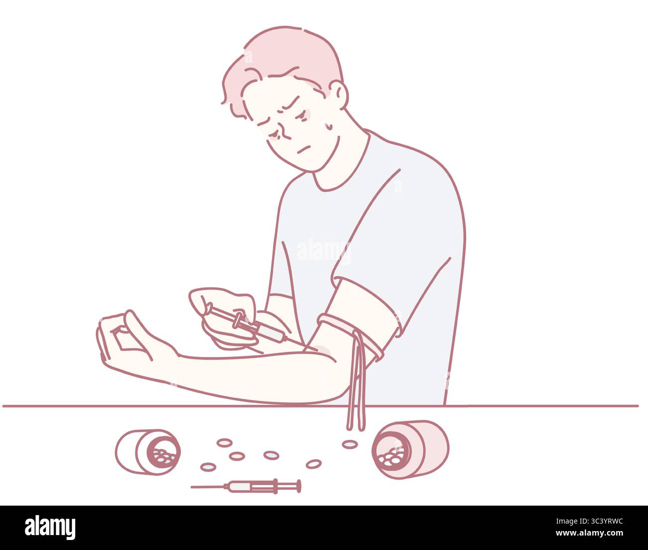 An artistic illustration depicting the complex reality of substance use ...