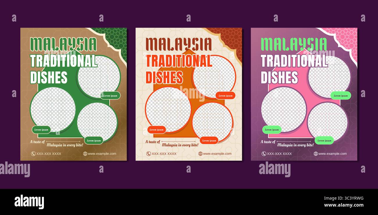 Editable poster templates featuring Malaysia's traditional food with ...