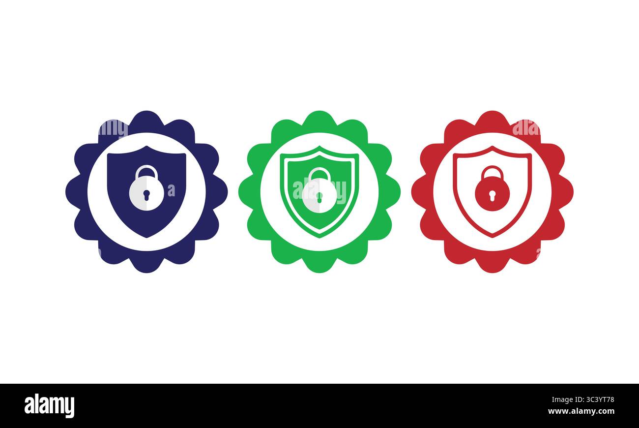 Red shield padlock symbol hi-res stock photography and images - Alamy