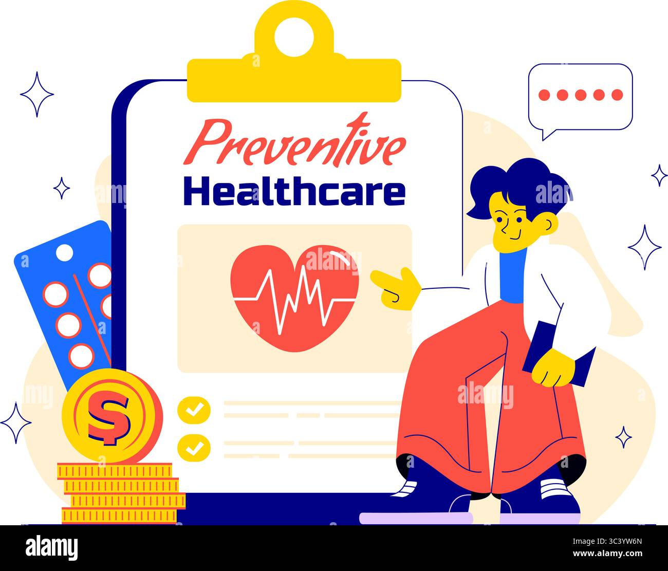 Prevention Healthcare Vector Illustration to Wellness, Keep People ...