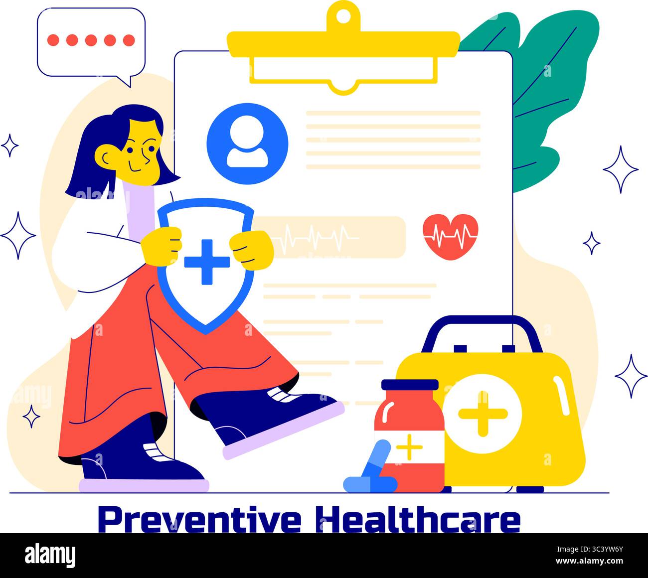 Prevention Healthcare Vector Illustration to Wellness, Keep People ...