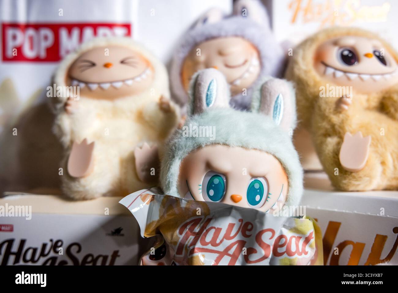 ILLUSTRATIVE - Various Labubu soft toys from Pop Mart. Labubu dolls are ...