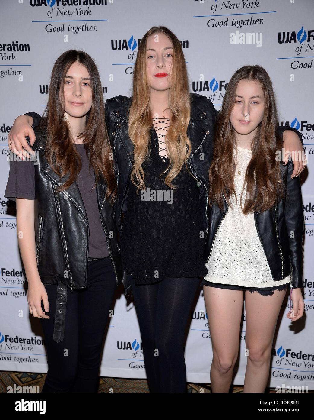NEW YORK - NYC -JUNE 21, 2013 : (L-R) Danielle Haim, Este Haim and Alana Haim of the Haim ...