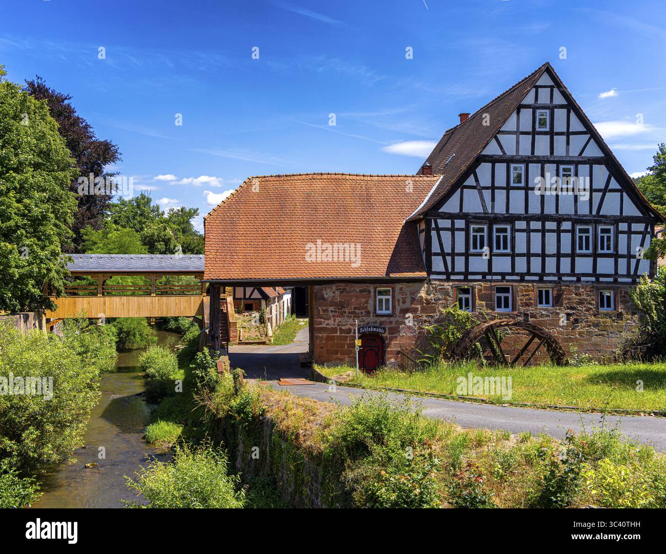 The old castle mill in Buedingen, Hesse, Germany Stock Photo - Alamy