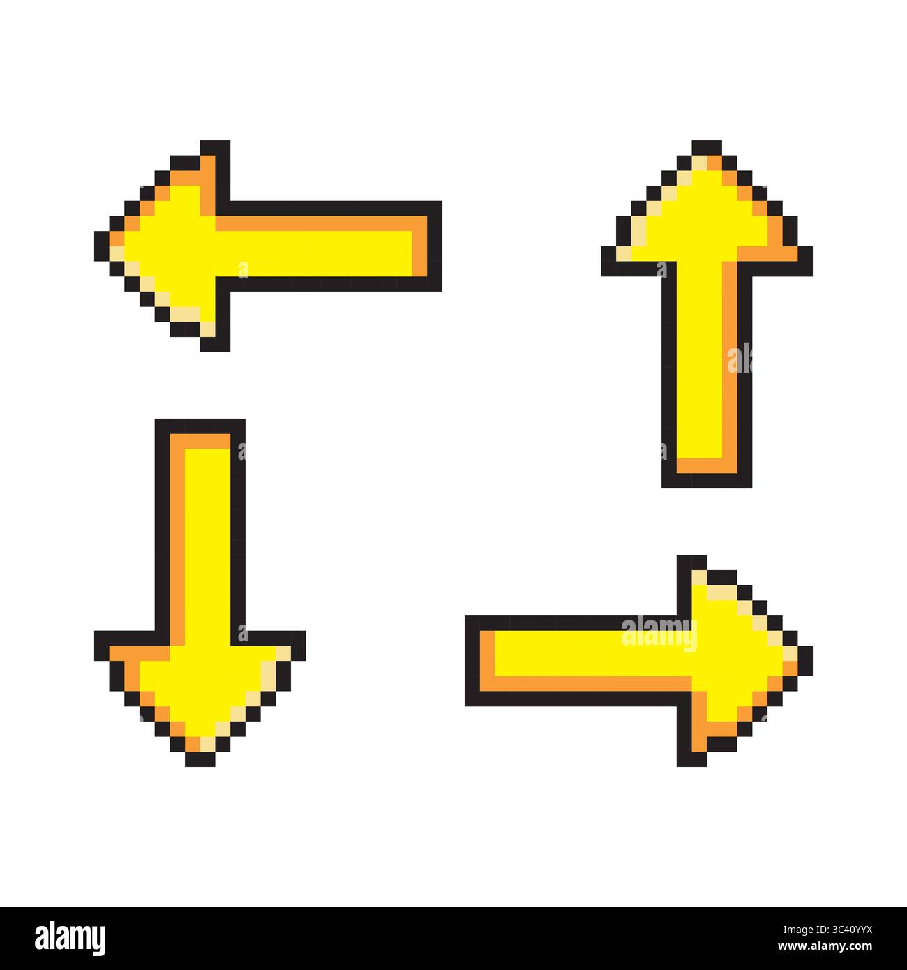 Black pixel arrows in four hi-res stock photography and images - Alamy